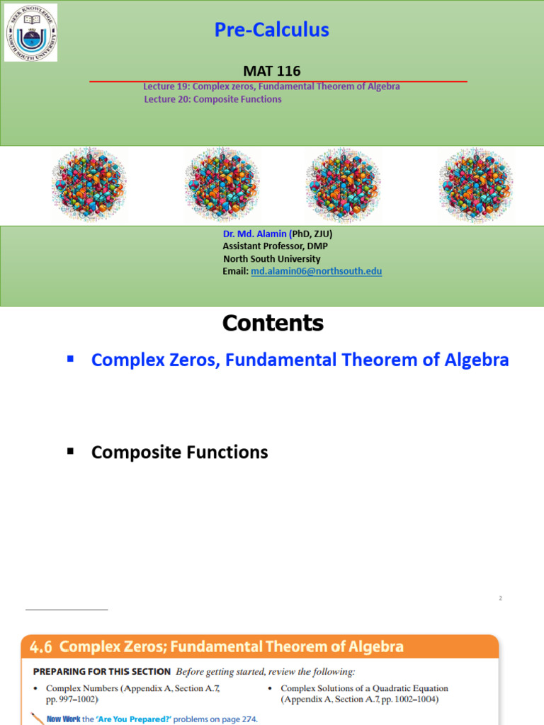 Lecture 19 - MAT116 (12 NOV 2024) | PDF | Abstract Algebra | Geometry