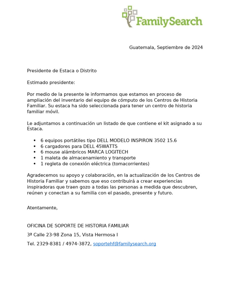 Equipos Nuevos para Centros de Historia Familiar | PDF | Dell | Informática