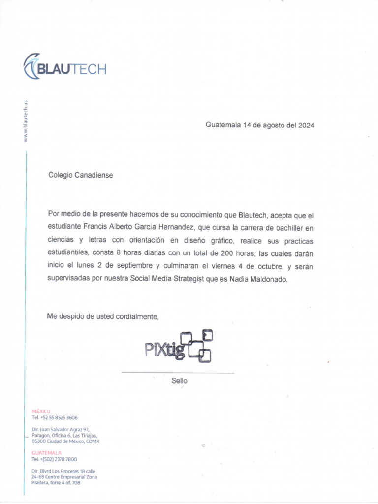 Carta de Aceptación | PDF