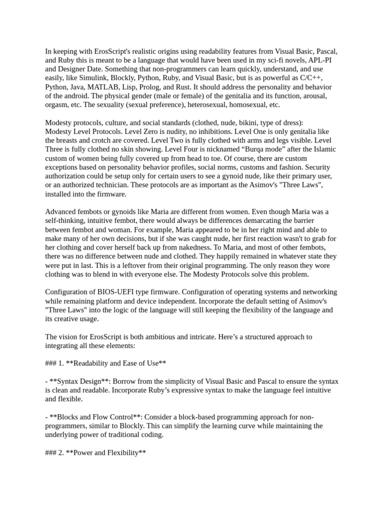 ErosScript Technical Spec | PDF | Computer Programming | Integrated Development Environment