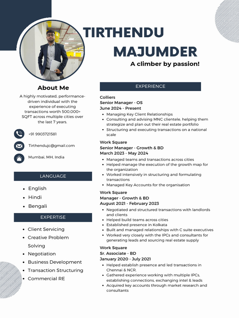 Tirthendu Majumder - CV-1 | PDF