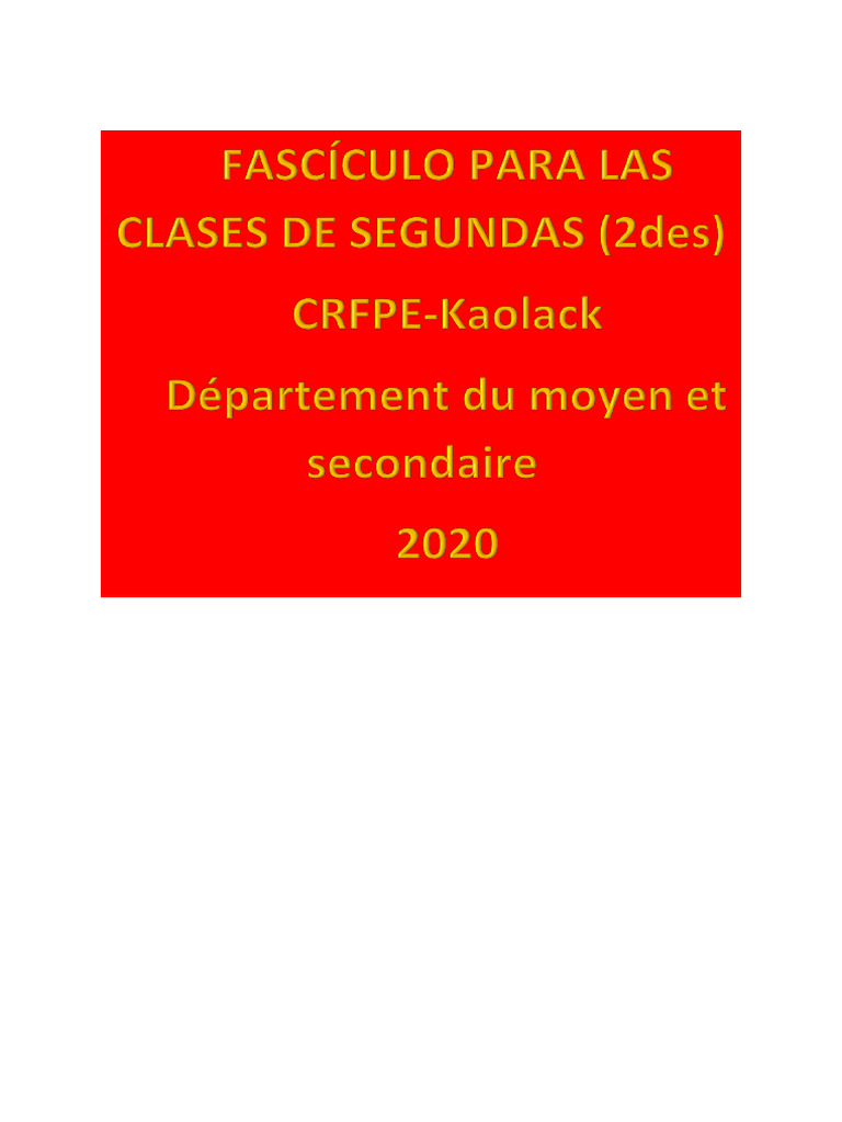 Fascicule Espagnol Classes de Secondes - 230223 - 083113 | PDF | España | Clima templado