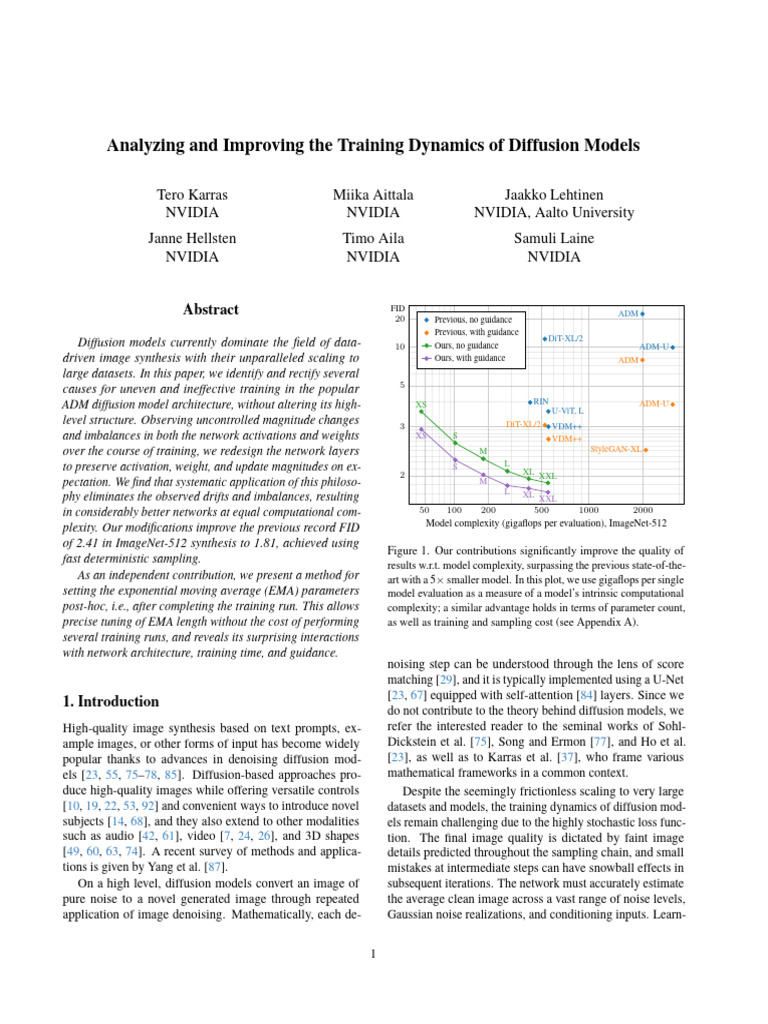 Analyzing and Improving The Training Dynamics of Diffusion Models | PDF ...