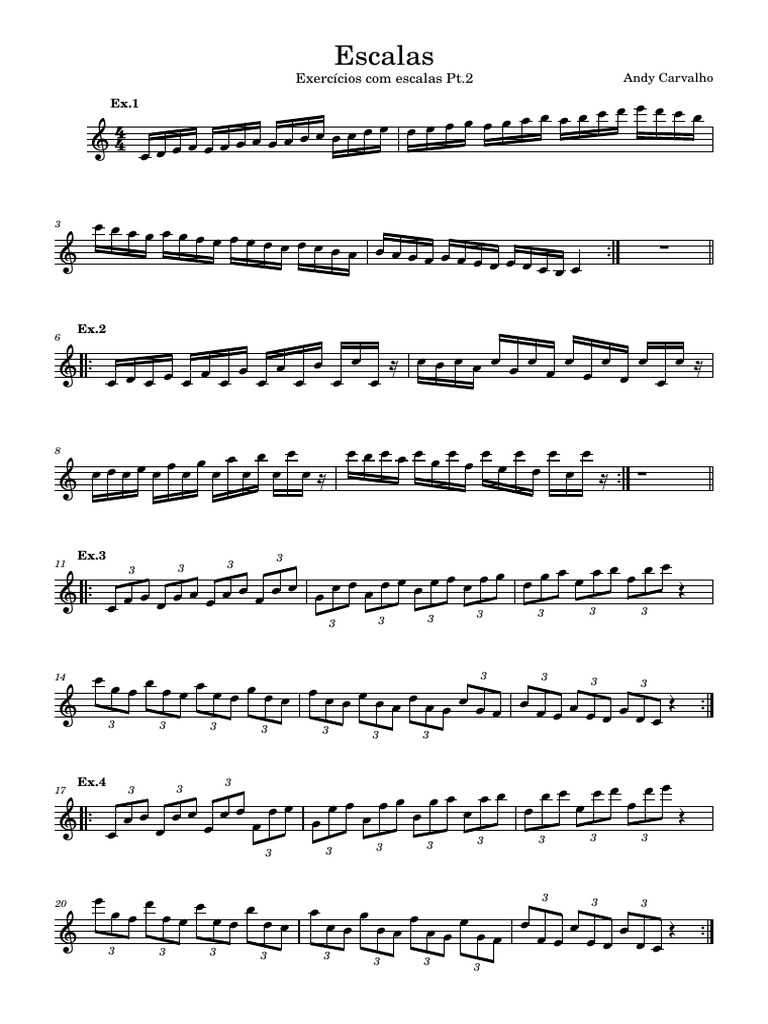 Escalas Exercícios C Maior pt2 OP2 | PDF