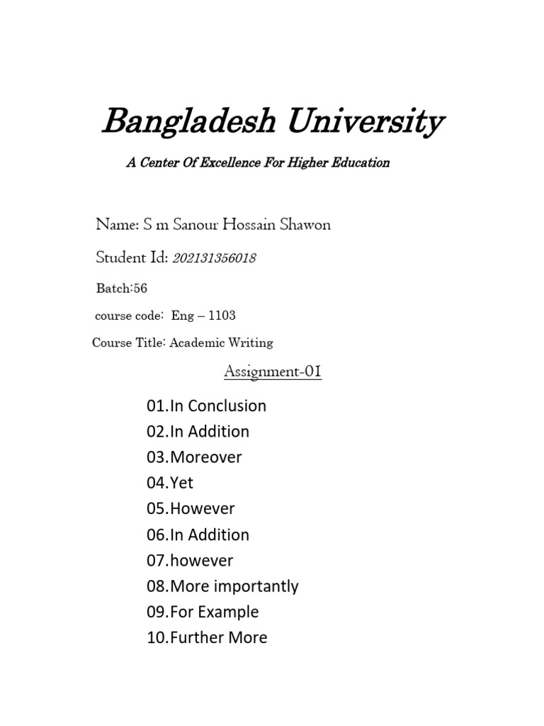 Fariha Sharmin Mam Assignment 01 | PDF