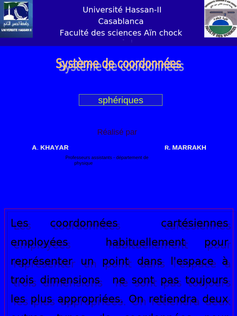 Coordonn Es SPH | PDF | Coordonnées cartésiennes | Géométrie