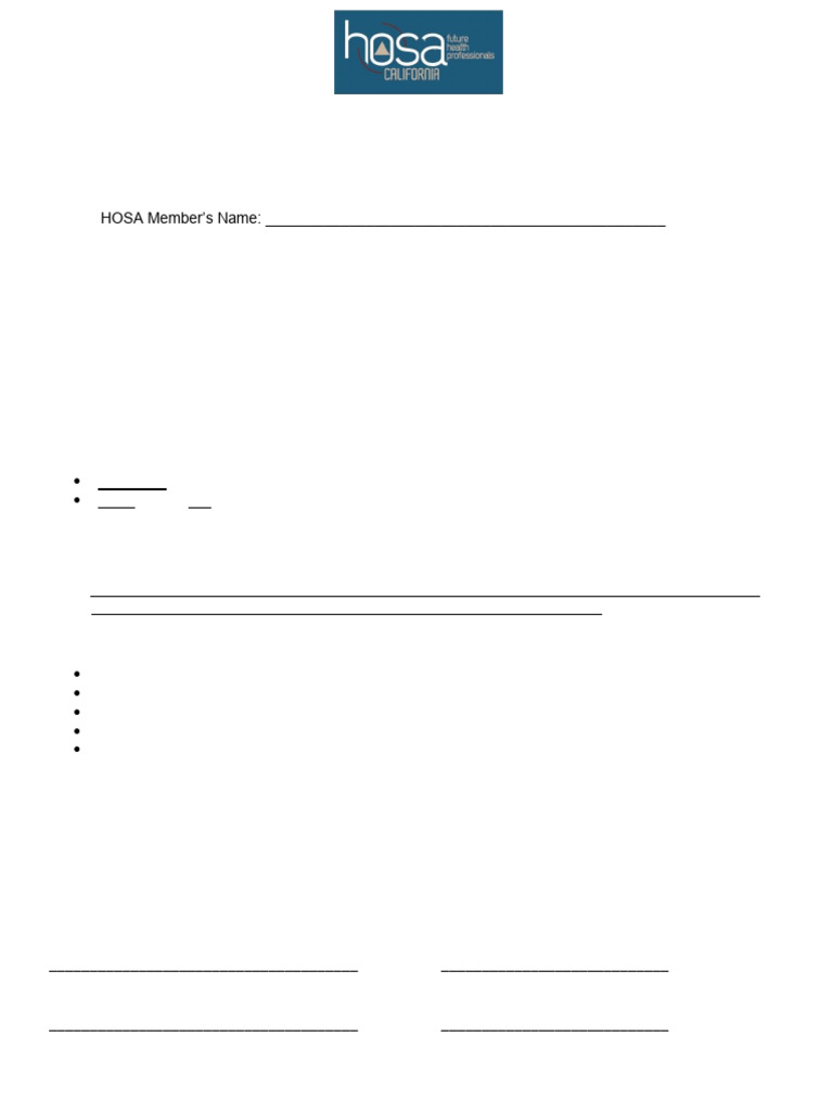 Cal-HOSA Student Activity Agreement | PDF