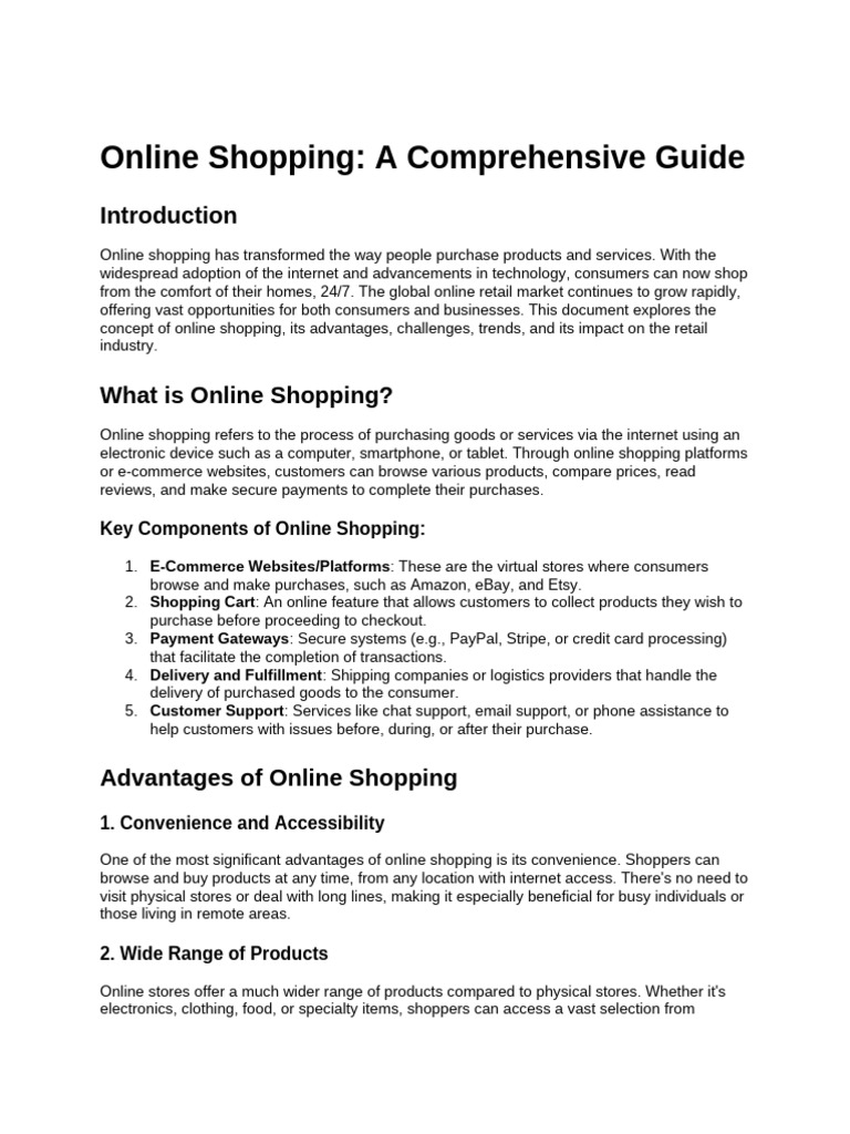 Online Shopping Pdf Online Shopping E Commerce