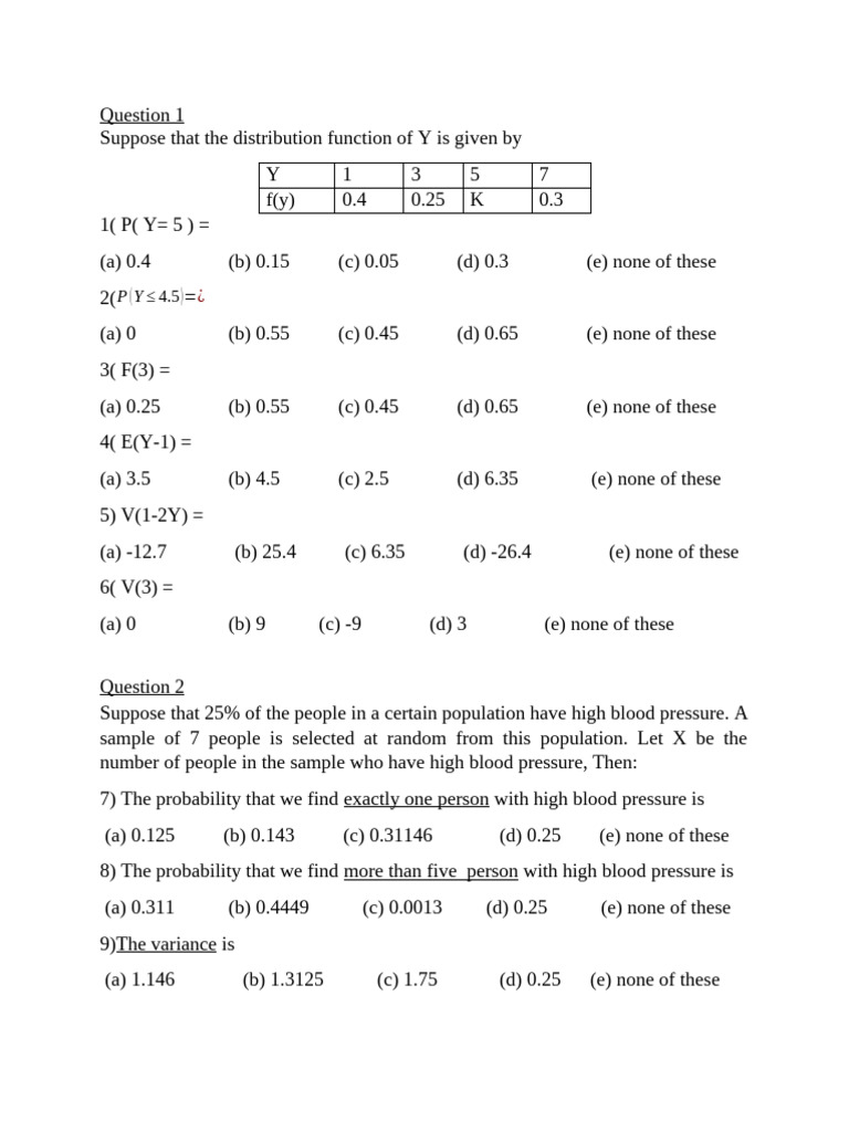 Excersices 2 | PDF | Probability | Statistical Models