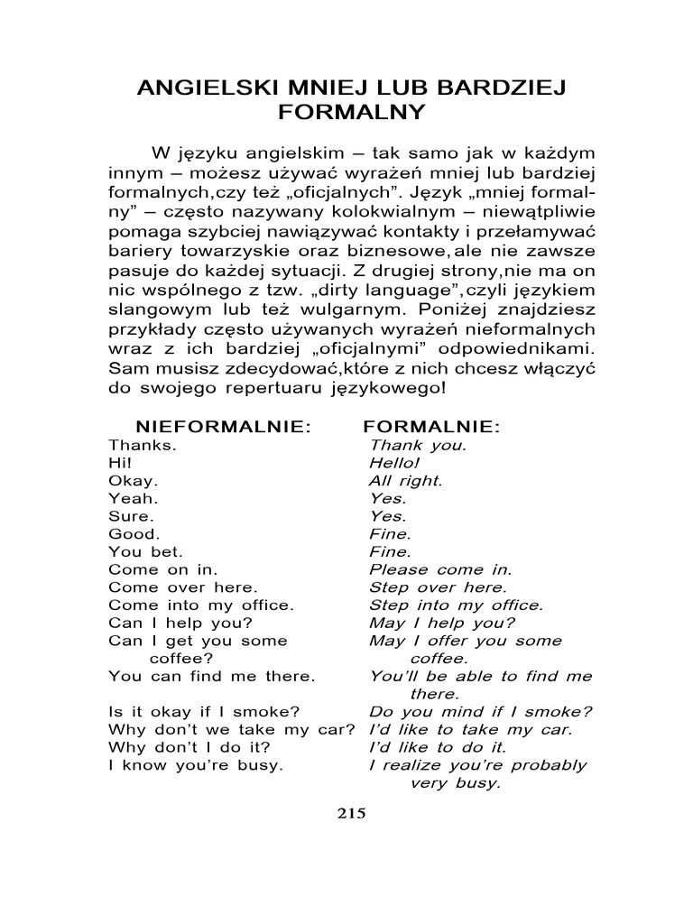 Angielski ... Formalny | PDF