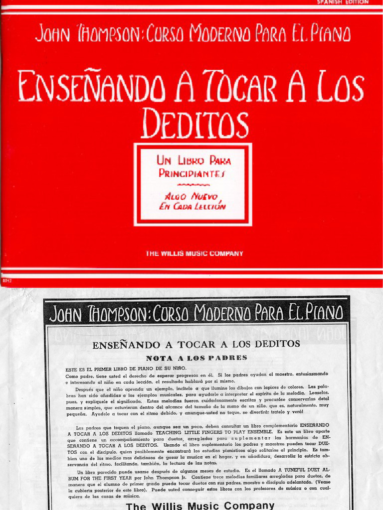 Enseñando A Tocar A Los Deditos - John Thompson | PDF