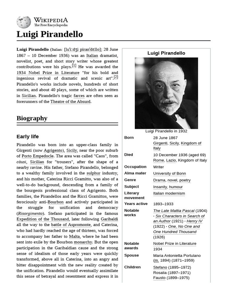 Luigi Pirandello | PDF
