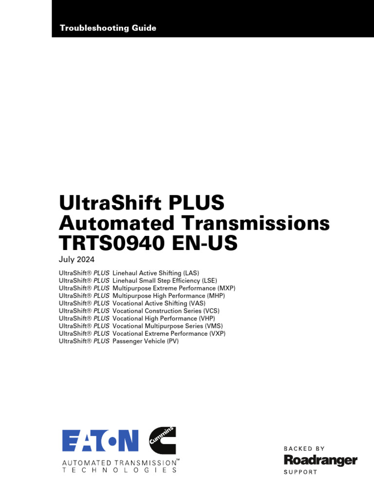 Ultrashift Plus Troubleshooting Guide Trts0940 en Us | PDF | Clutch ...
