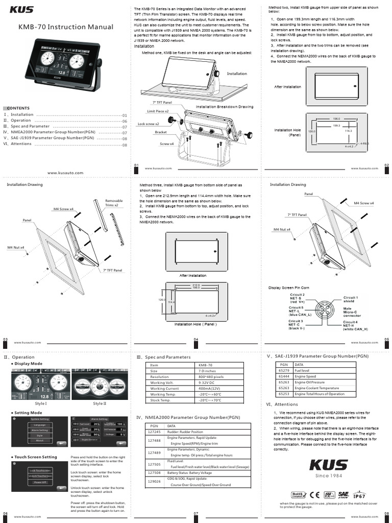 Installation Instructions KMB 70 | PDF | Touchscreen | Manufactured Goods