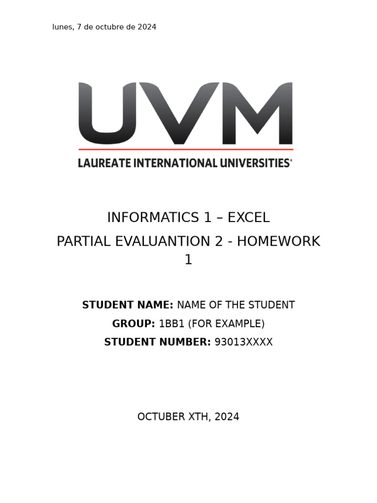 Completed Tutorial INFORMATICS 1 EXCEL HOMEWORK 2 | PDF | Microsoft Excel | Software