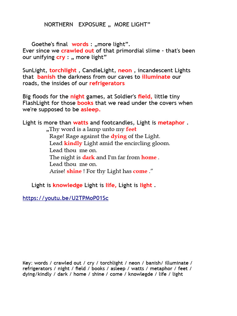 NORTHERN EXPOSURE - LIGHT (Poem) | PDF