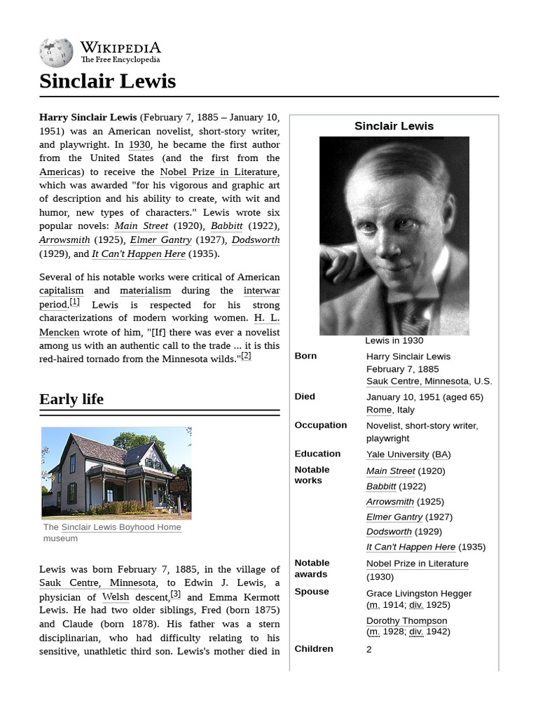Sinclair Lewis | PDF