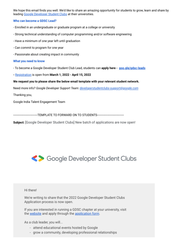 Gmail - FW - (Google Developer Student Clubs) New Batch of Applications ... Gmail - FW - (Google Developer Student Clubs) New Batch of Applications ...