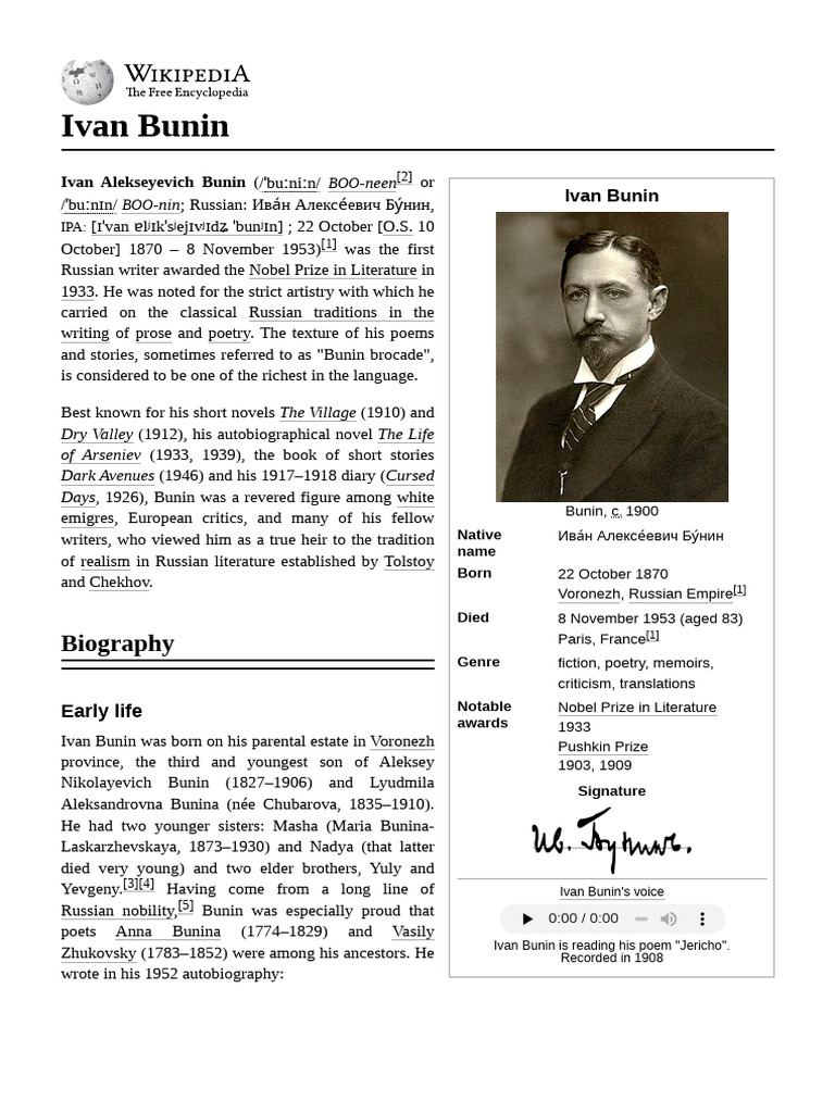 Ivan Bunin | PDF