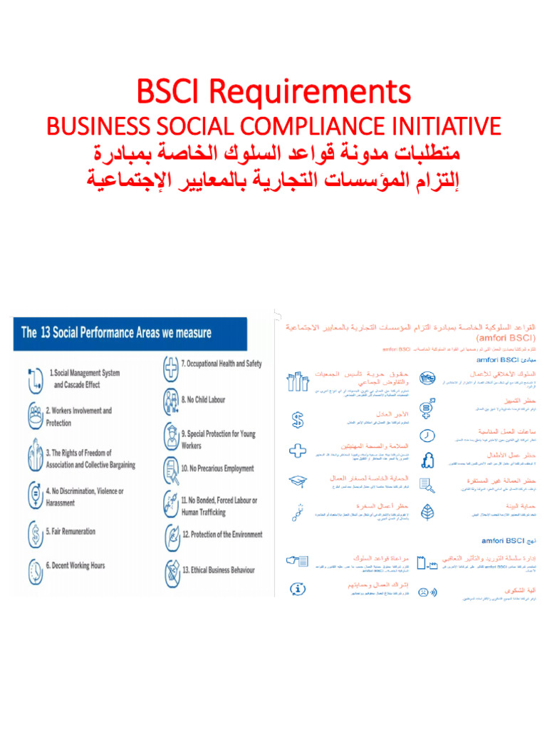 BSCI Presentation | PDF | Occupational Safety And Health | Collective Bargaining