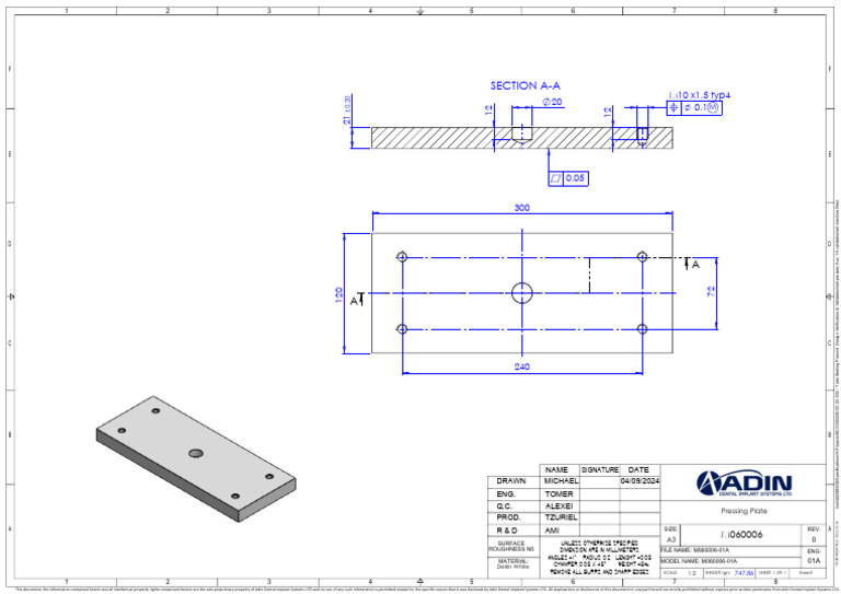 Section A A 20 M10 X1 5 Typ4 0 1 Pdf