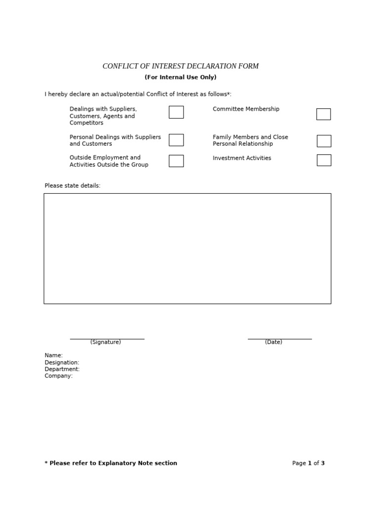 MFFL Gender Committee Conflict-of-Interest-Declaration-Form | PDF ...