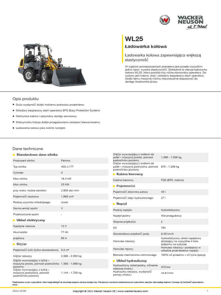 Karta Informacyjna Produktu WL25 | PDF