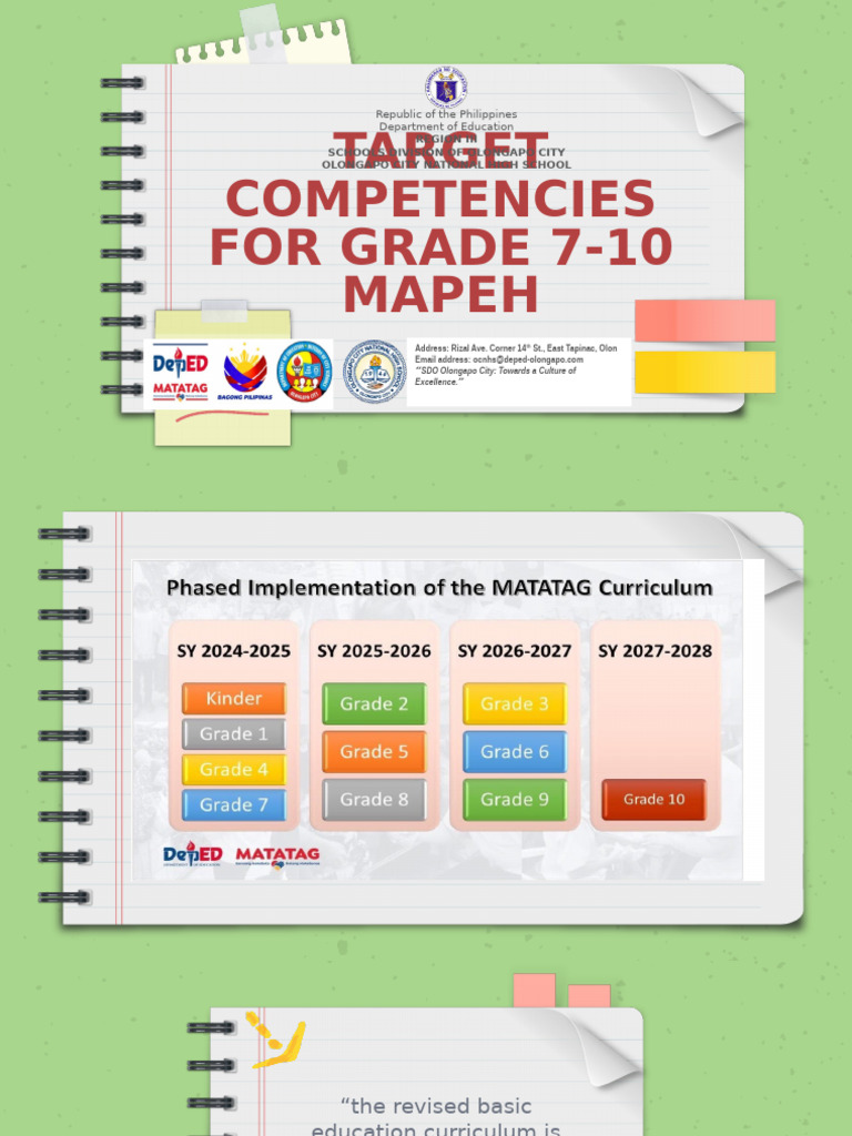 Target Competencies Grade 7-10 | PDF | Physical Education | Physical ...