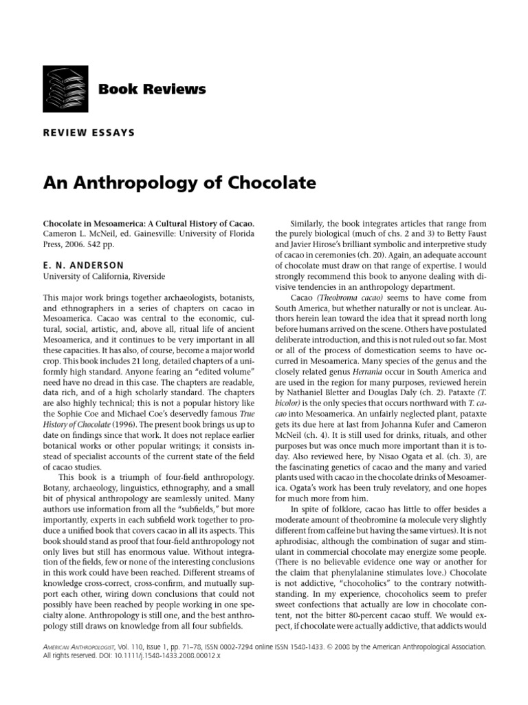 Chocolate in Mesoamerica A Cultural Hist | PDF | Ethnography | Chocolate