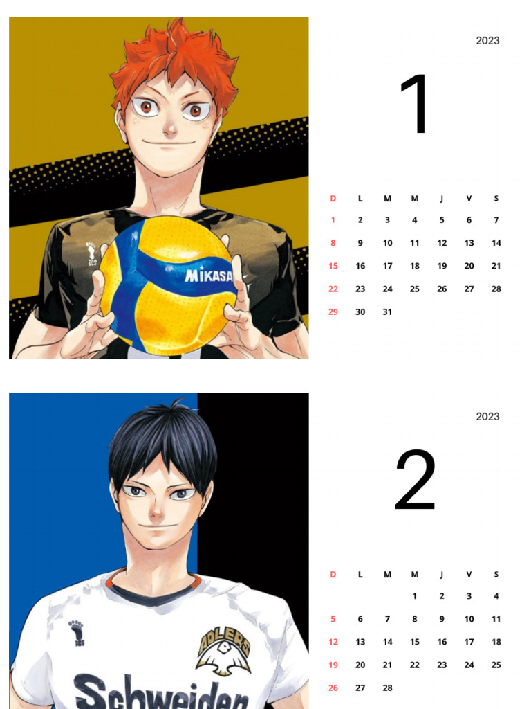 Haikyuu Calendar | PDF