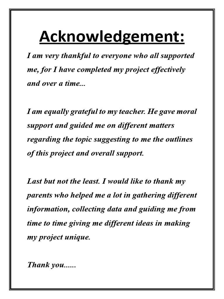 Acknowledgement BST | PDF