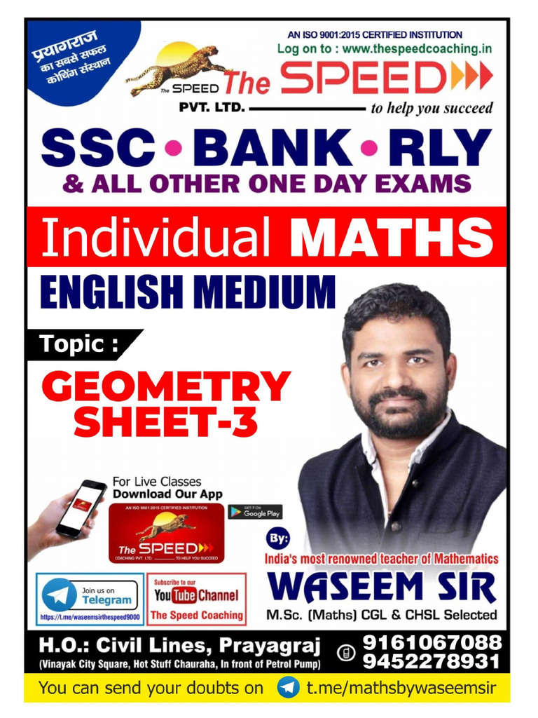 Geometry Sheet 3 English Medium Ind Maths Final Sheet by Waseem | PDF | Circle | Geometric Shapes