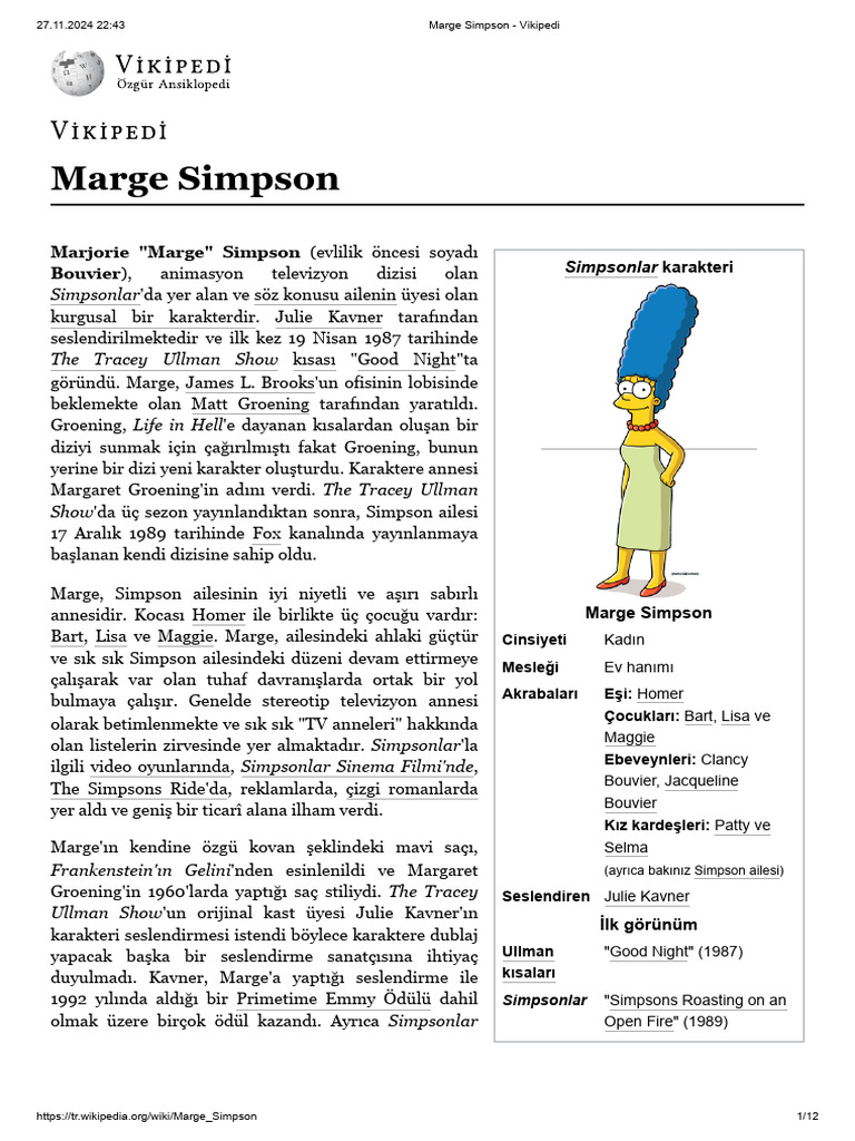 Marge Simpson - Vikipedi | PDF