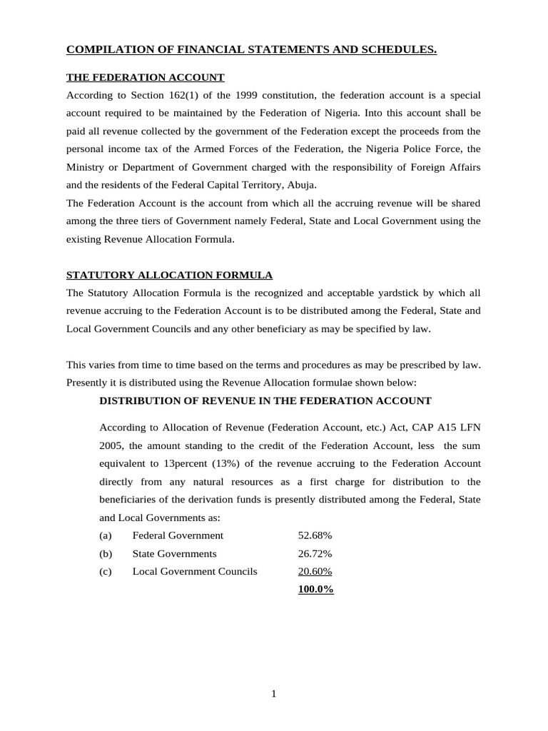 Nigeria's Revenue Allocation Guide | PDF | Taxes | Petroleum