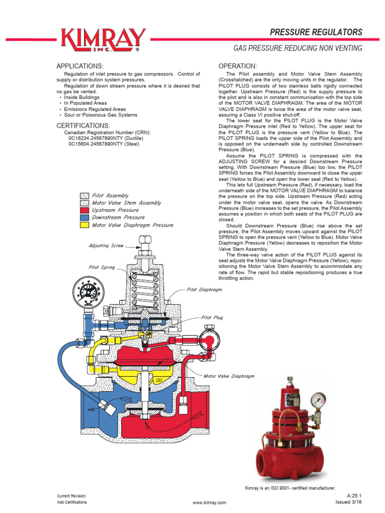 Pressure Regulators: Operation: Applications | PDF | Valve | Building ...