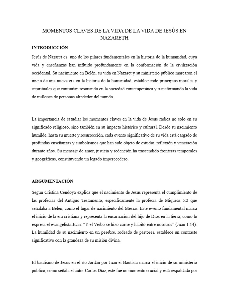 Fila 2-Momentos Claves de La Vida de Jesús-Segundo Parcial | PDF | La ...