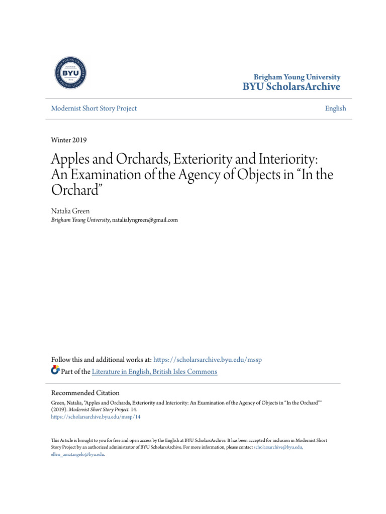 Apples and Orchards Exteriority and Interiority An Examination | PDF ...