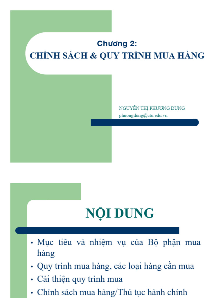 Chapter 2 Chinh Sach Va Quy Trinh Mua Hang | PDF