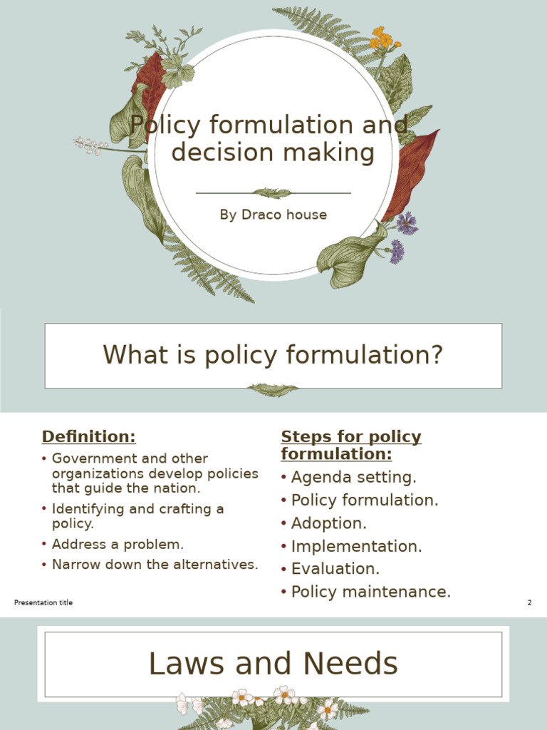 Policy Formulation and Decision Making | PDF