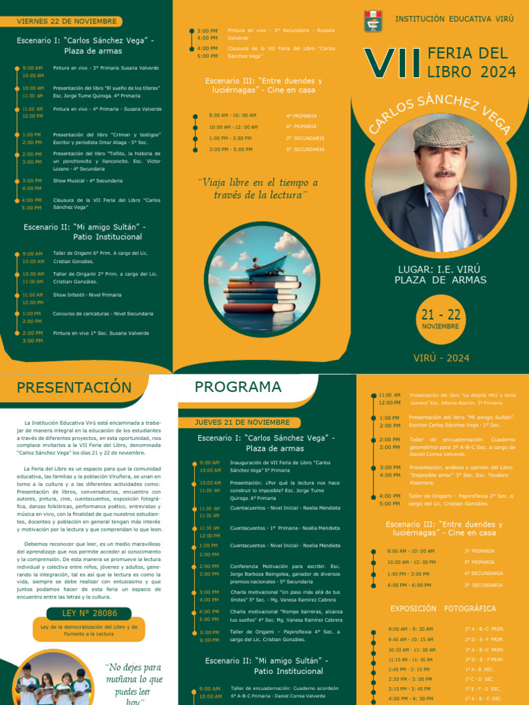 Triptico Feria Del Libro 2024 - CSV | PDF | Ocio