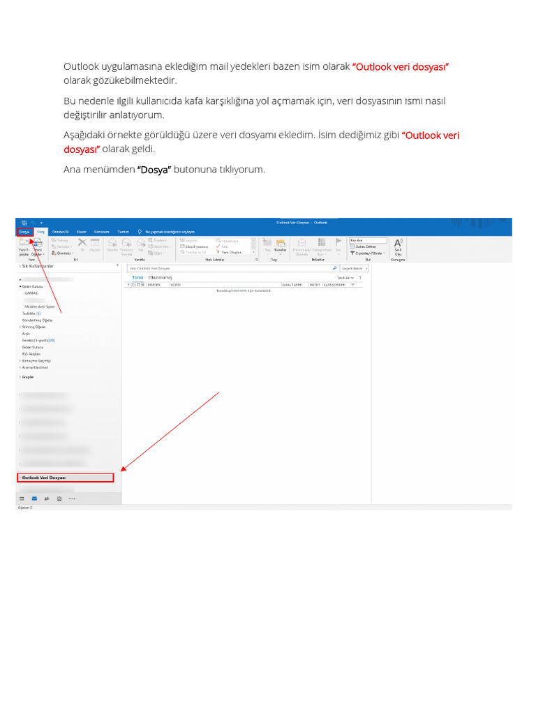 Outlook Veri Dosyas Smi de I Tirme 1654528052 | PDF