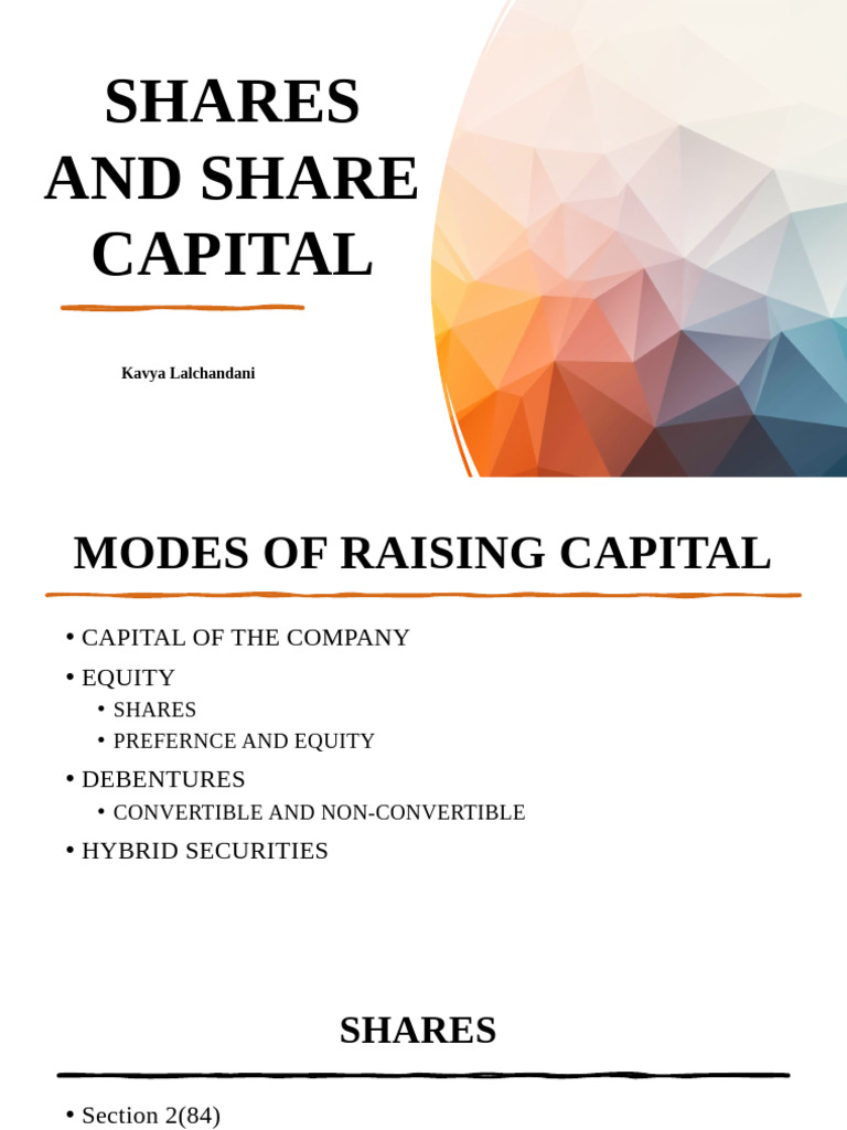 Share and Share Capital | PDF | Preferred Stock | Equity (Finance)
