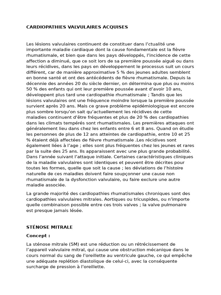 Sténose mitrale : causes et conséquences | PDF | Insuffisance cardiaque ...