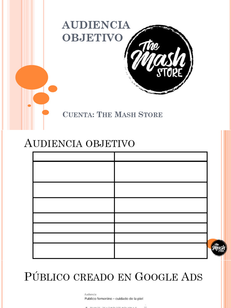 Plantilla Audiencia Objetivo - Natasha Motta | PDF