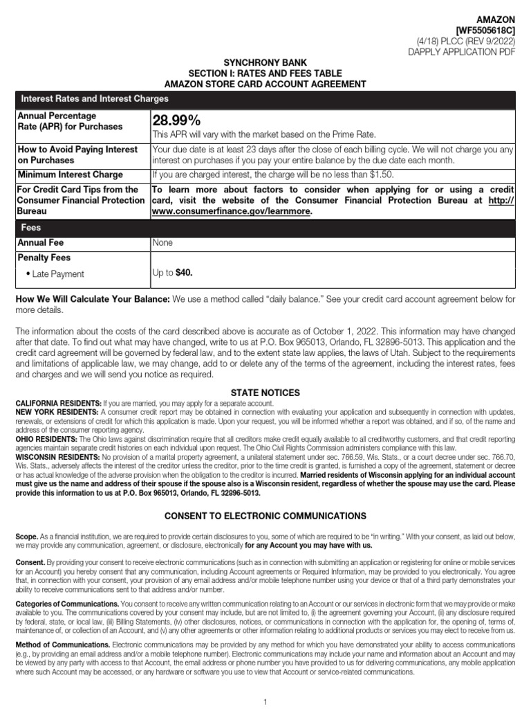 Amazon Synchrony Bank | PDF | Credit Card | Arbitration