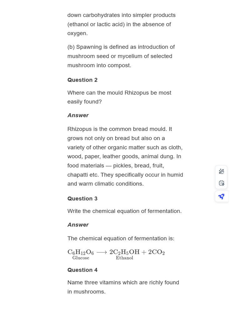 Chapter 9b - Economic Importance of Fungi - Solutions For Class 9 ICSE ...