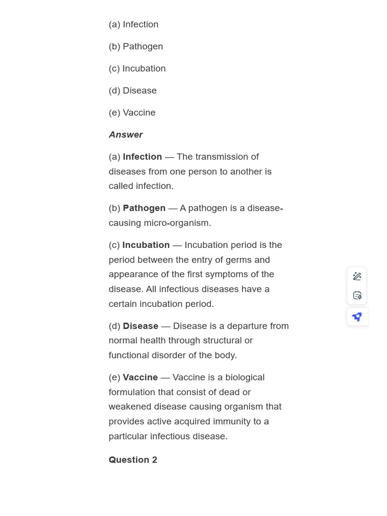 Chapter 16 - Diseases - Cause and Control - Solutions For Class 9 ICSE ...