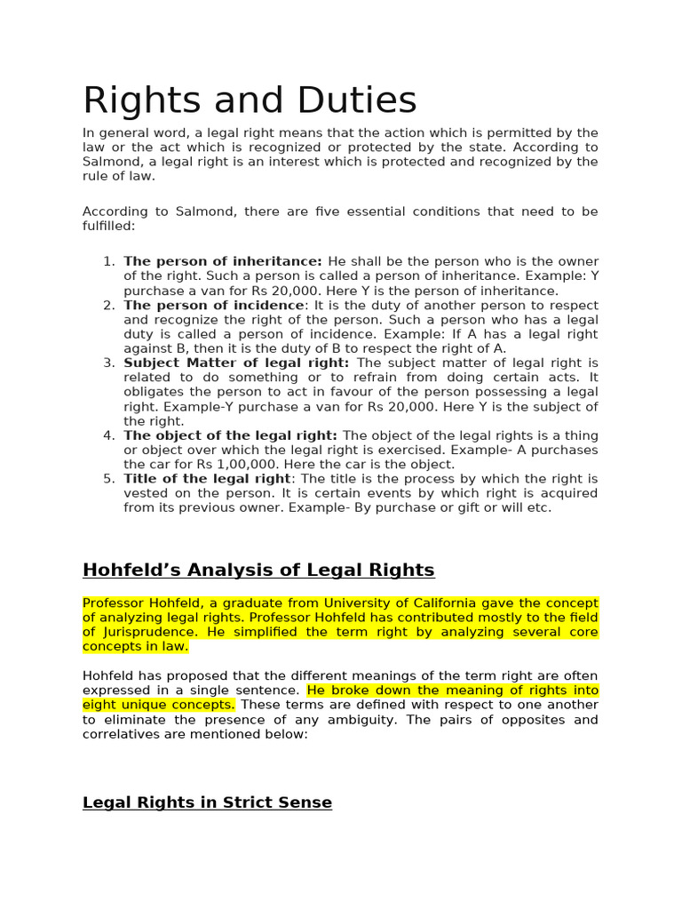 Rights and Duties | PDF | Rights | Justice
