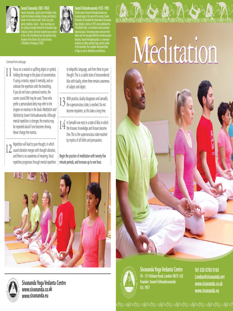 English Meditation Leaflet | PDF | Yoga | Meditation