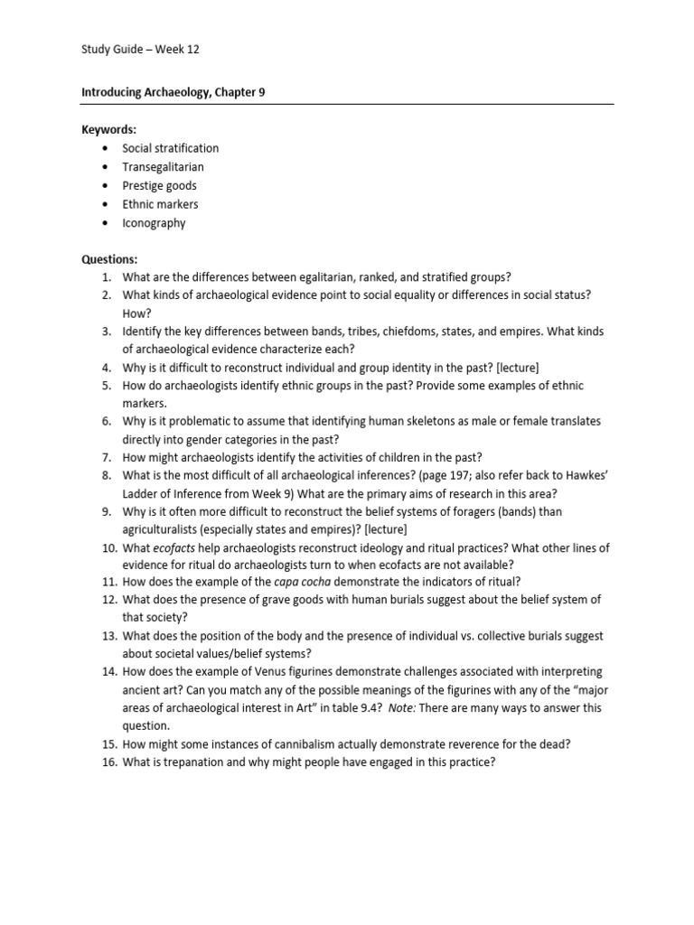 Week 12 Study Guide | PDF